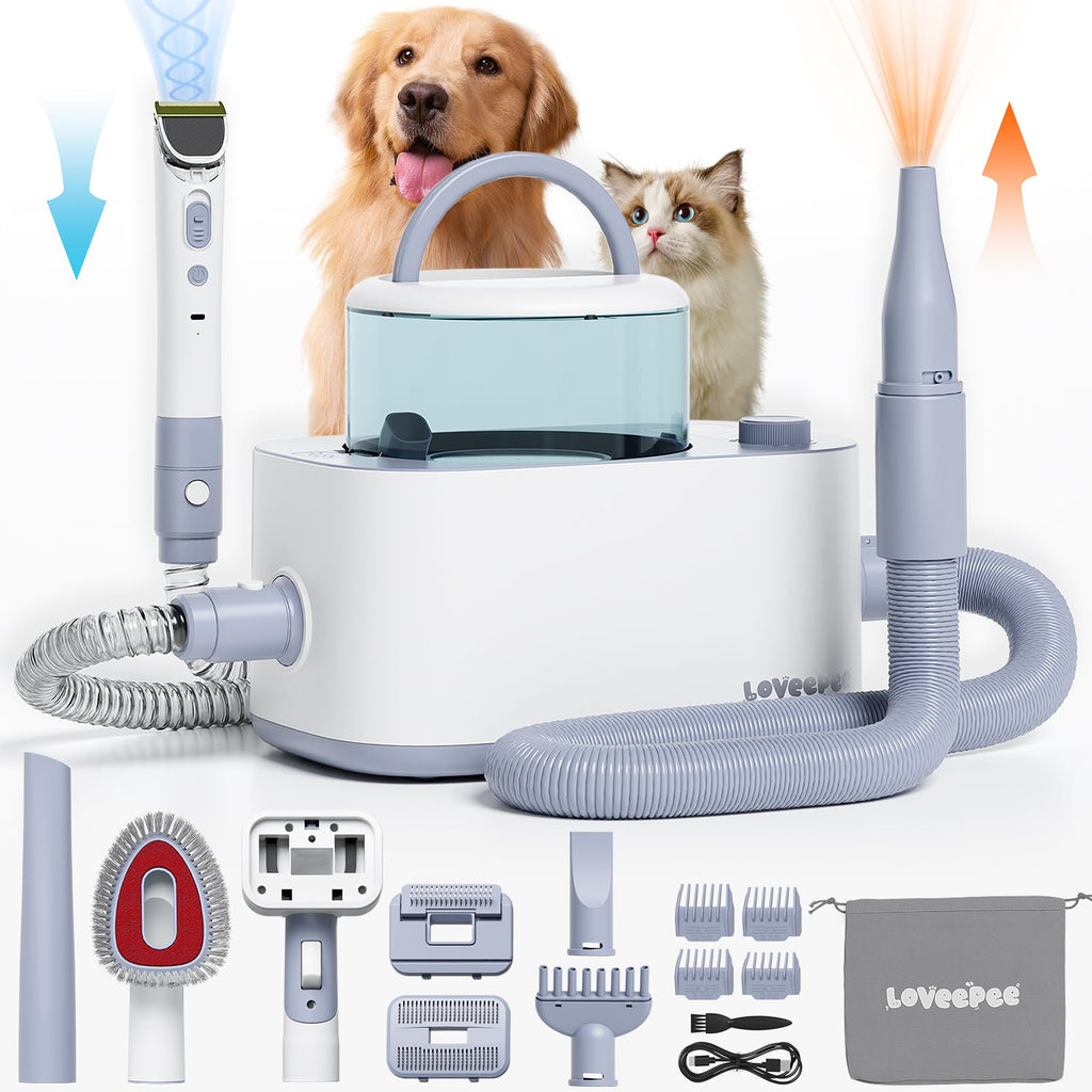 9-in-1 Pet Grooming Vacuum Kit — Built-in Hair Dryer, 3L Dust Box – マイストア